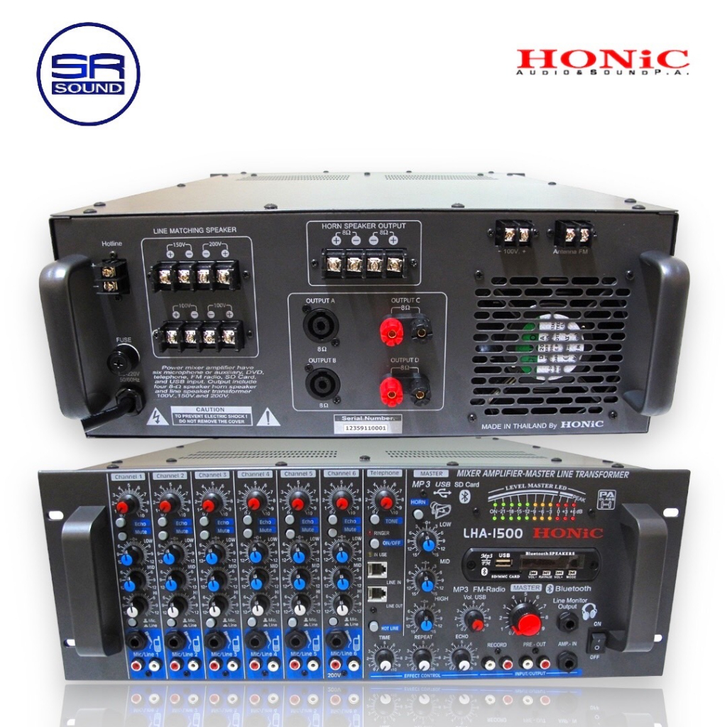 ฟรีค่าส่ง HONIC LHA-1500 POWERMIXER เพาเวอร์มิกเซอร์แบบมีลายน์ LHA 1500 LHA1500 (สินค้าใหม่/มี ...