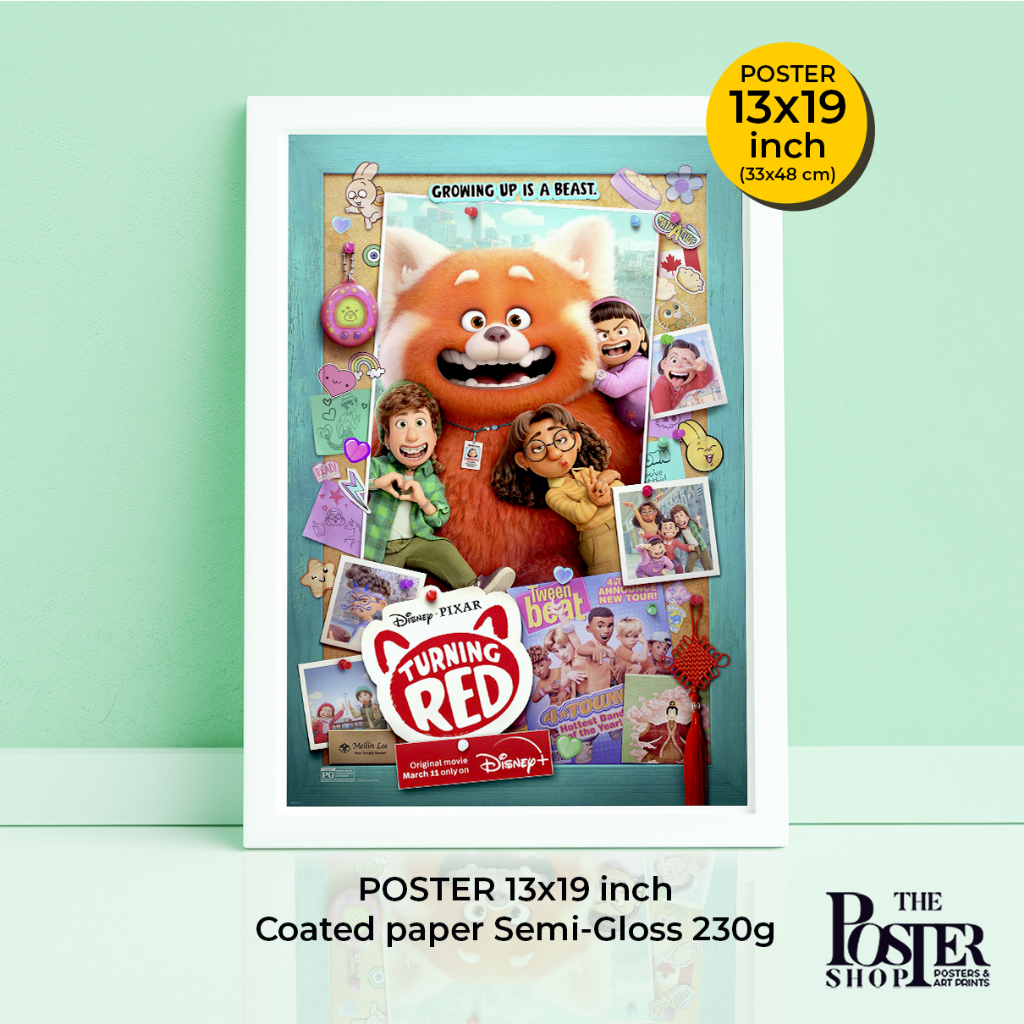 Turning Red Poster โปสเตอร์ แอนิเมชัน เขินแรงแดงเป็นแพนด้า Disney and ...