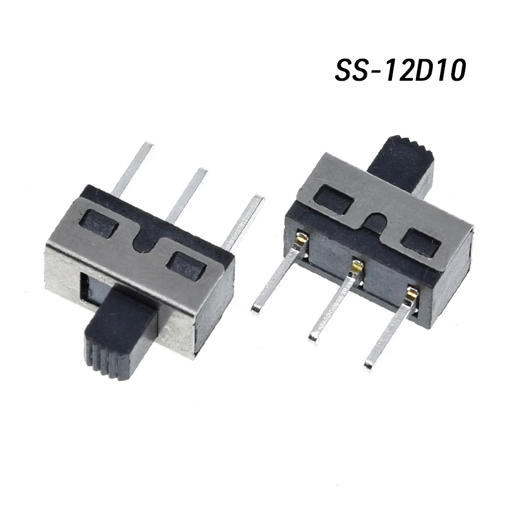(2 ตัว) SS-12D10 SS-12D06 slide switch 3A 250V ขาโยก 5 มม. 1P2T Straight foot Bending of the ...