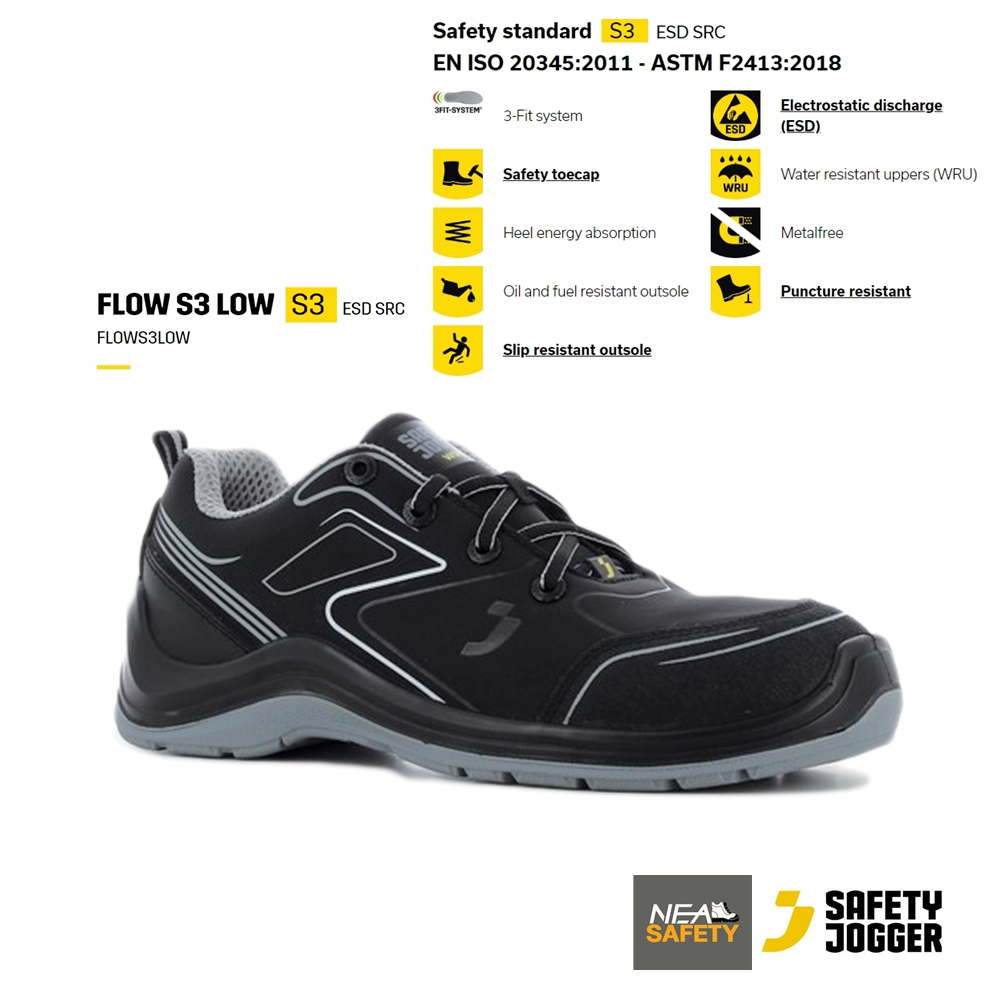 SAFETY JOGGER - FLOW S3 LOW รองเท้าเซฟตี้ หัวคอมโพสิต คุณภาพสูง มาตรฐาน ...