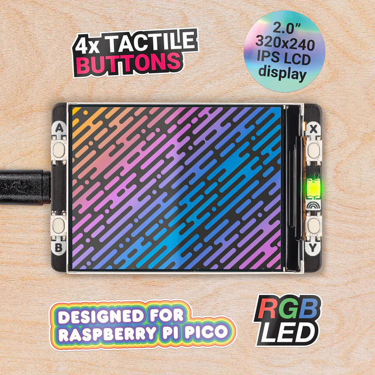 Pico Display Pack 2.0" จอสีแสดงผล RGB สำหรับ Raspberry Pi Pio จาก ...