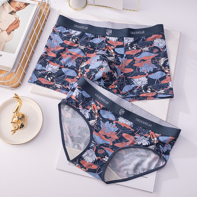 Dabine kellan กางเกงในคู่รักชาย/หญิง เกรดงานขึ้นห้าง รุ่น#3714-2714 พิมพ์ลาย ซับ 2 ชั้นเนื้อผ้า ...