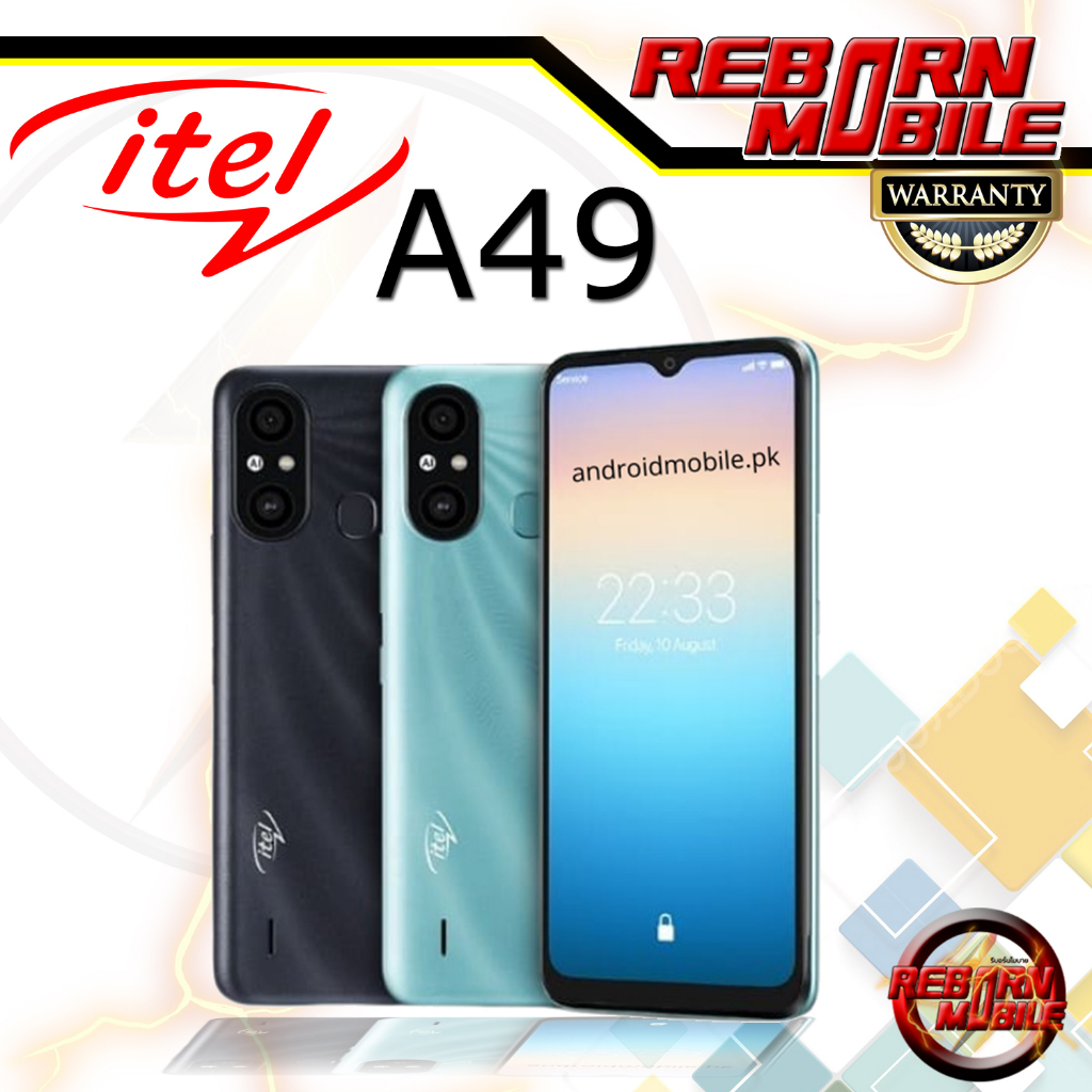 [NEW] Itel A49 (2+32GB) มือถือจอใหญ่ 6.6"HD+ แบต 4000 mAh กล้อง 5MP+AI สแกนลายนิ้วมือ // ประกัน ...