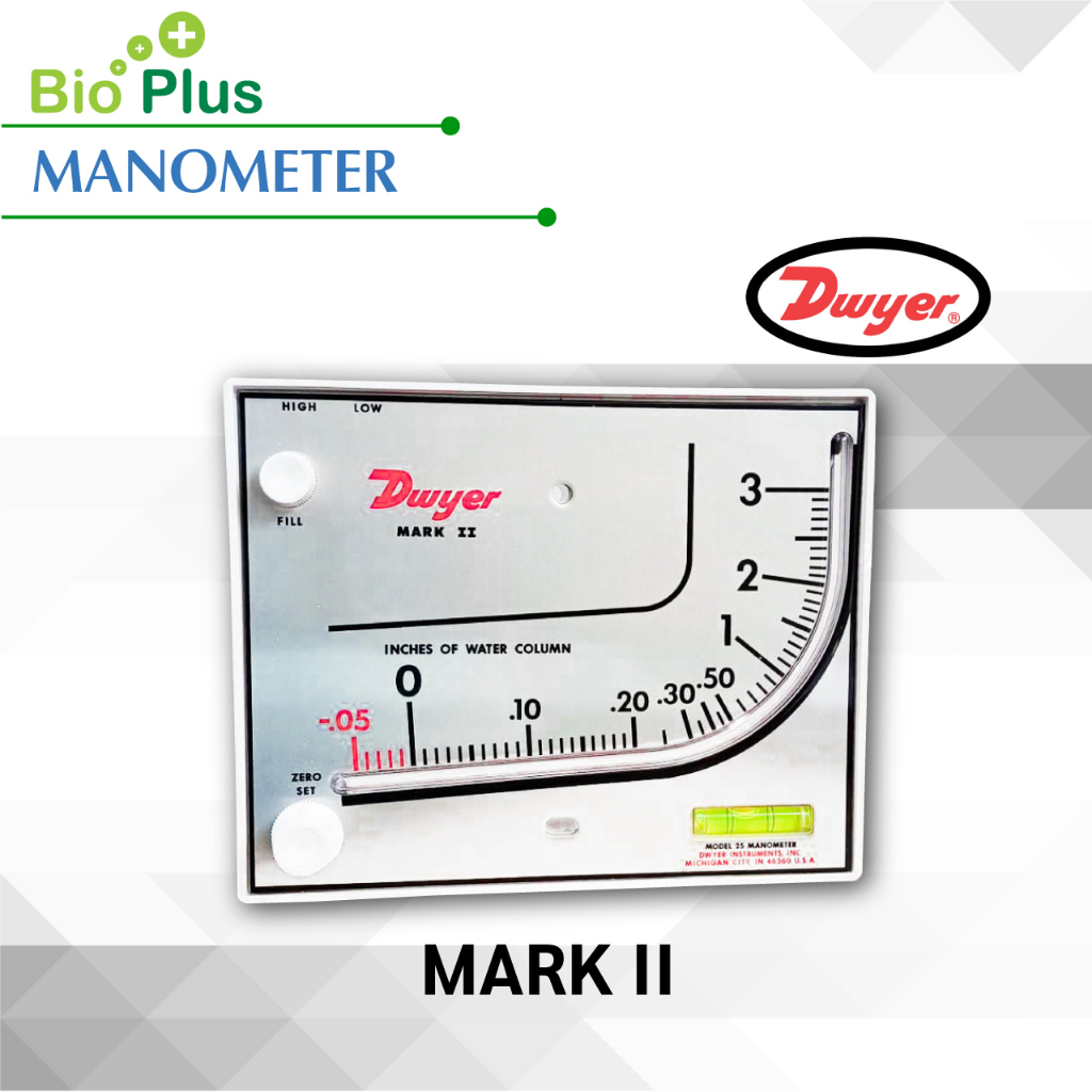 DWYER-Mark II Manometer อุปกรณ์วัดความดัน มาโนมิเตอร์ (ย่านวัด 0-3 นิ้ว ...