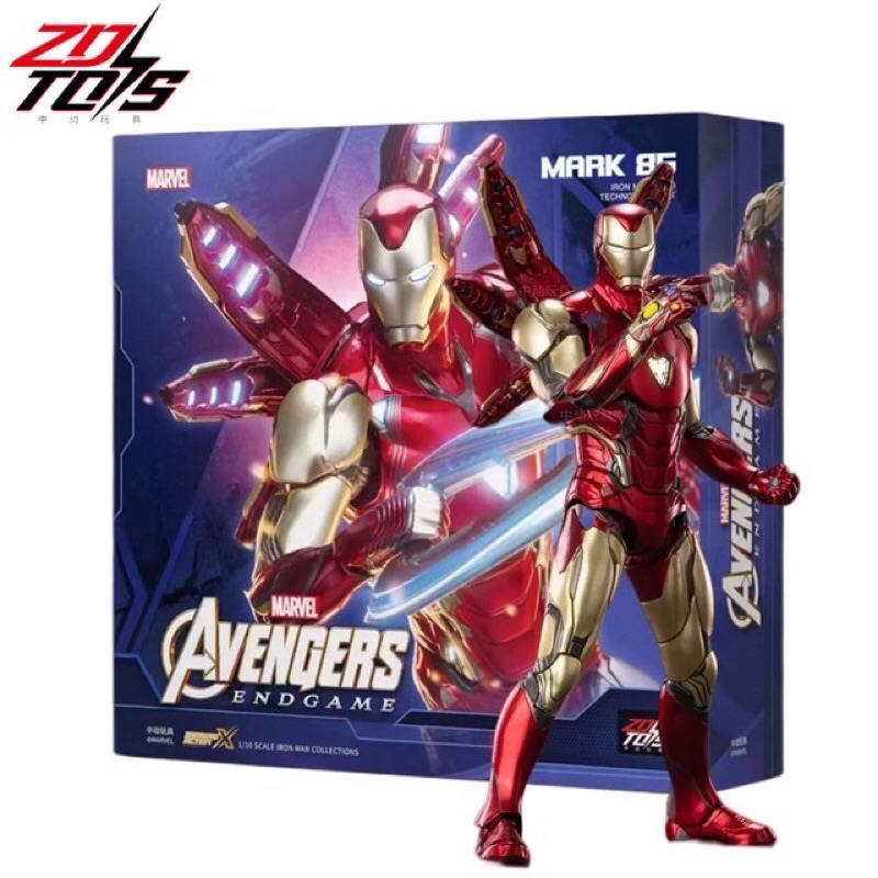 (พร้อมส่งในไทย) IRON MAN MK 85 ver. 2.0 ZD TOYS 1/10 LED Action Figure 18 cm (มีไฟ กล่องใหญ่ ...