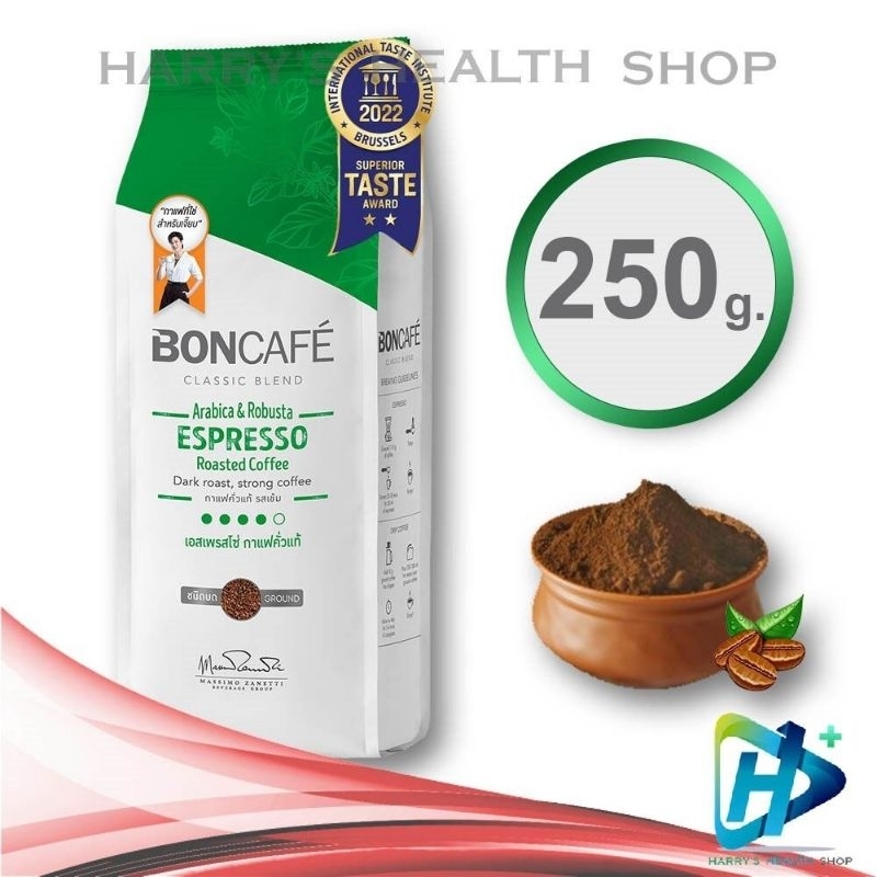 Boncafe Classic Espresso [Ground] Dark Roasted Coffee เมล็ดกาแฟคั่ว บอนกาแฟ เอสเพรสโซ่ คั่วเข้ม ...