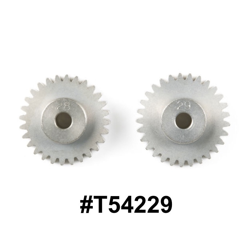 TAMIYA 54229 Fluorine Coated 06 Module Pinion Gear (28T, 29T) 0.6M ...