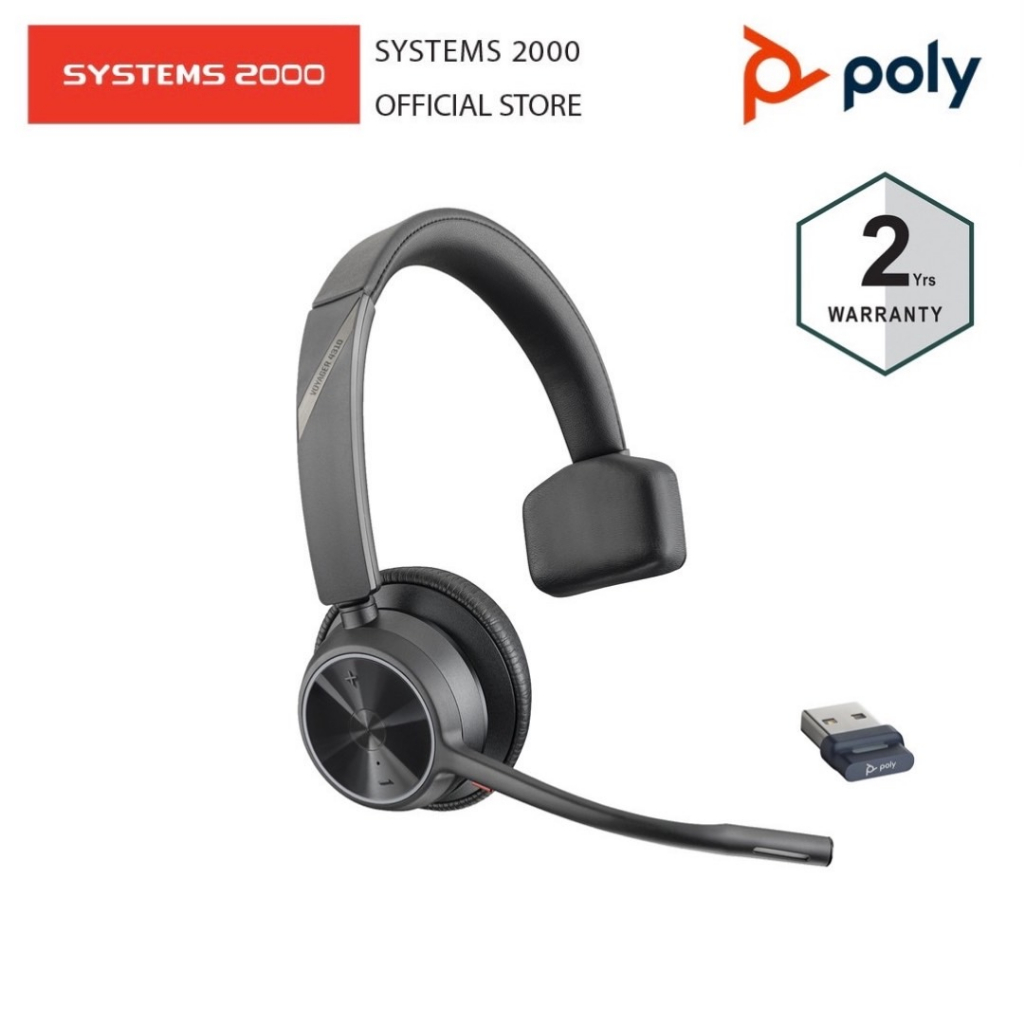 POLY VOYAGER 4310 UC, V4310 C USB-A, WW MONO BLUETOOTH HEADSET WITH ...