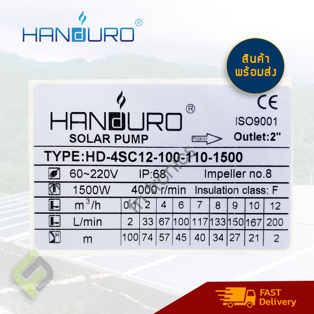 ราคาส่ง Handuro 1500W ฮันดูโร่ ปั๊มบาดาลโซล่าเซลล์ ซัมเมอร์สบัลเลส รับ ...