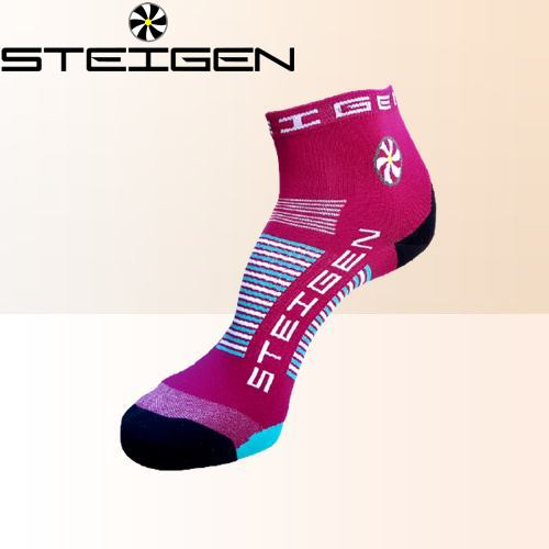 STEIGEN RUNNING SOCKS 1/4 LENGTH ลาย BURGUNDY - ถุงเท้าวิ่ง เนื้อผ้า ...