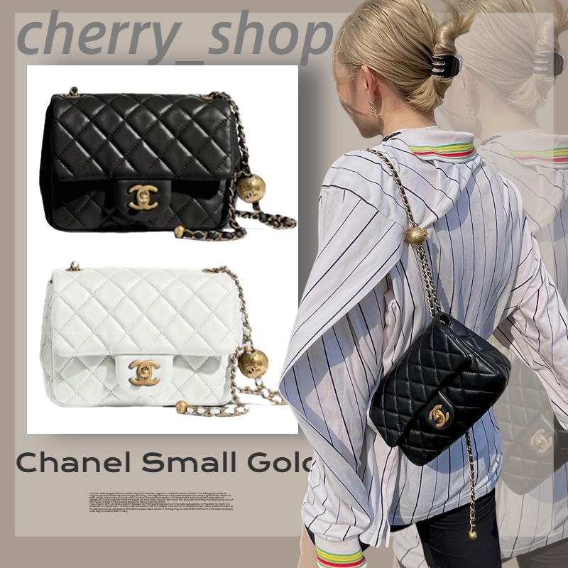 ถูกที่สุด ของแท้ 100%/Chanel Small Gold Ball Bag ผู้หญิง/กระเป๋าสะพาย ...