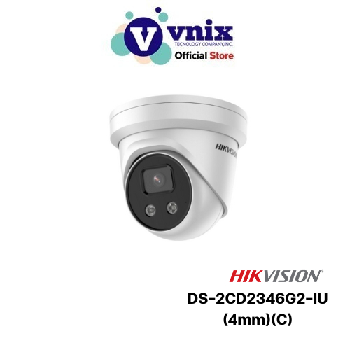 DS-2CD2346G2-IU(4mm)(C) กล้องวงจรปิด มีไมค์ Hikvision 4MP AcuSense Fixed Turret IP Camera by ...