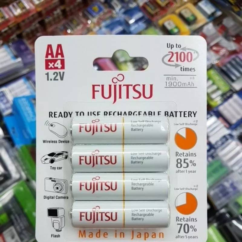 ถ่านชาร์จ Fujitsu AA 4ก้อน Typ.2000mAh min.1900mAh HR-3UTCEX(4B) ของ ...