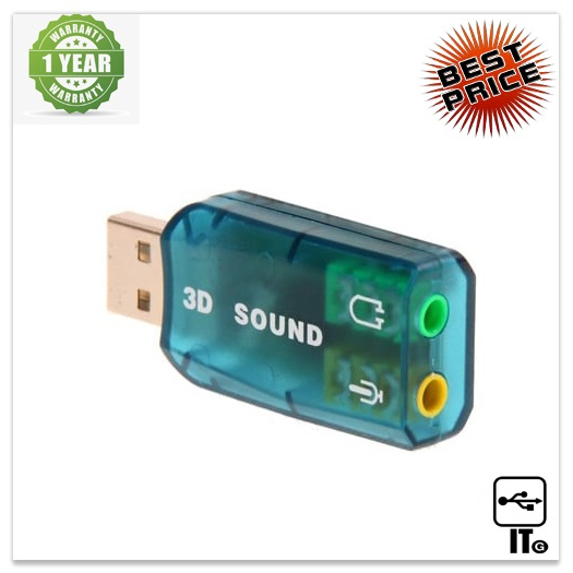 Sound USB Virtual 5.1 ประกัน 1Y เหมาะสำหรับโน๊ตบุ้ค หรือ PC SOUND ...