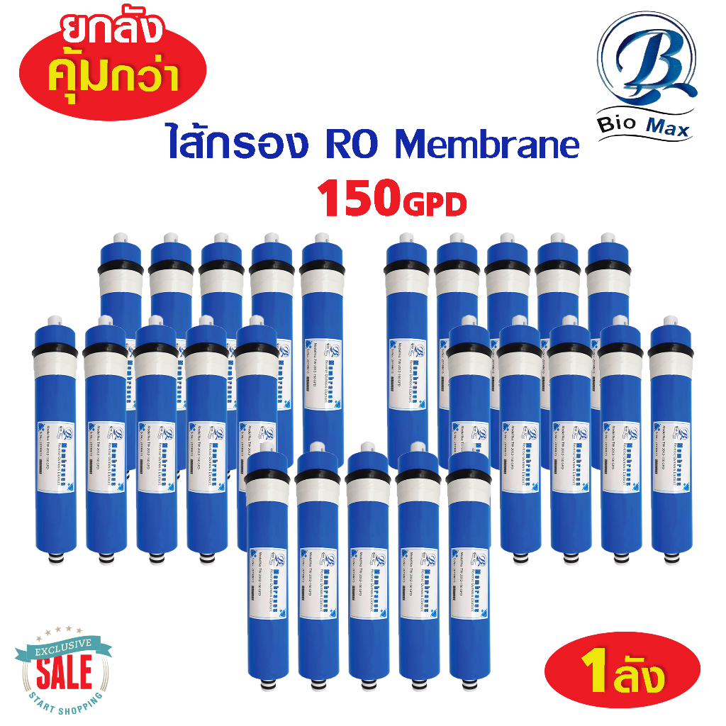 ไส้กรอง RO Membrane Biomax 150 gpd ยกลัง 25 ไส้ เครื่องกรองน้ำ RO ตู้ ...