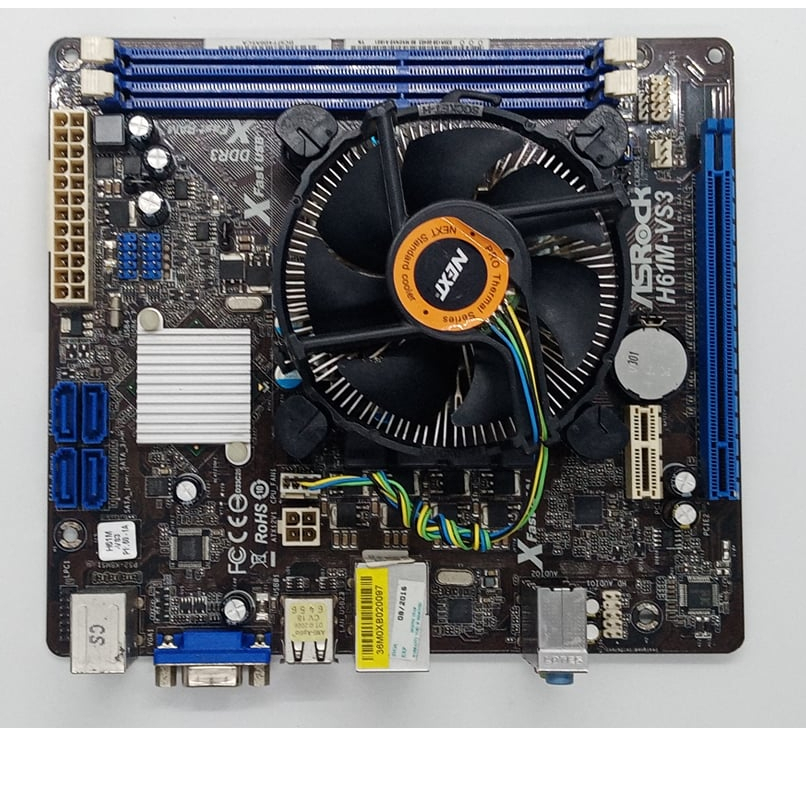 เมนบอร์ด ASROCK H61M-VS3 + CPU i3-2100 + แรม 4 GB. พร้อมฮีทซิงค์ | Shopee Thailand