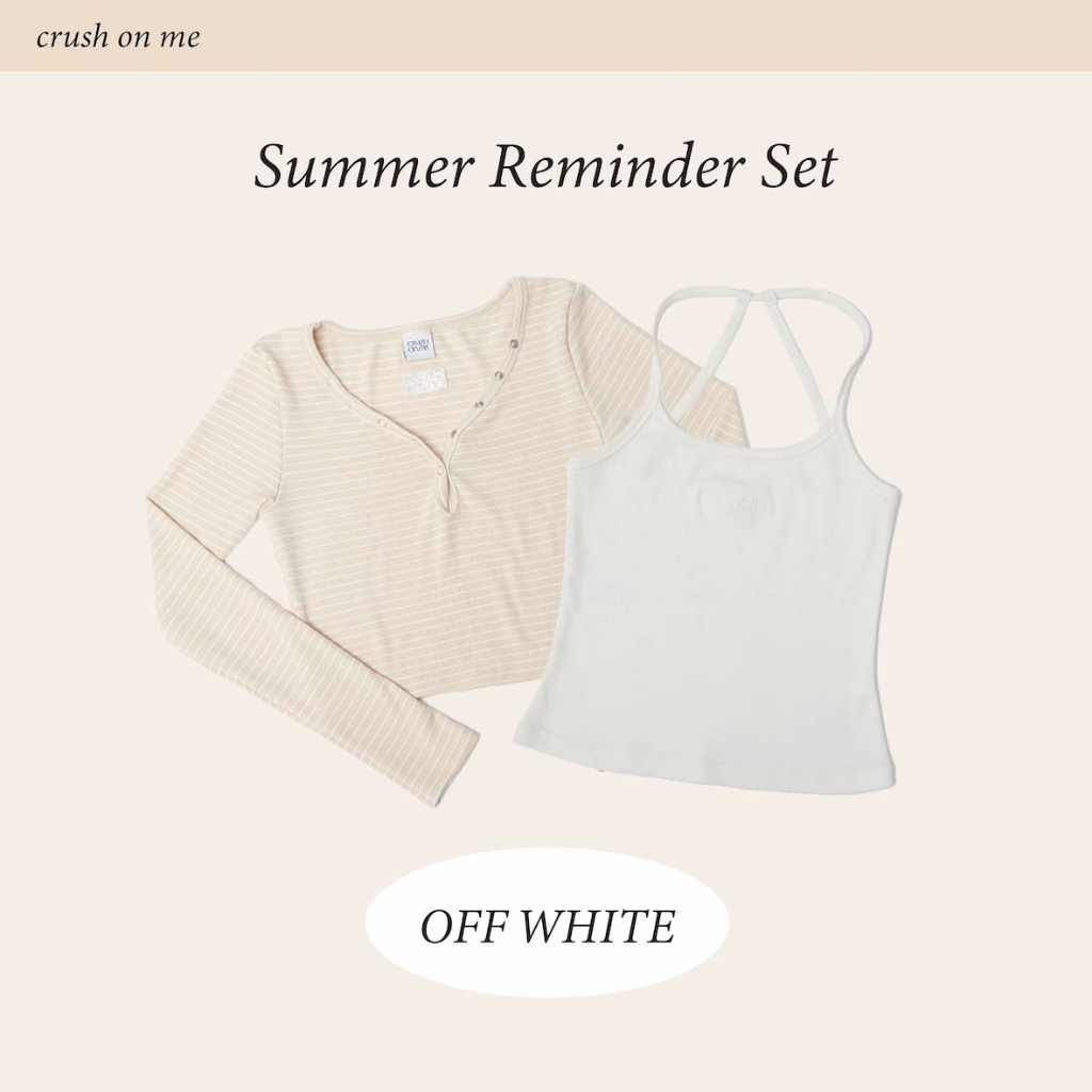 CRUSH ON ME | Summer Reminder Off White Set (Summer Reminder) | Shopee ...