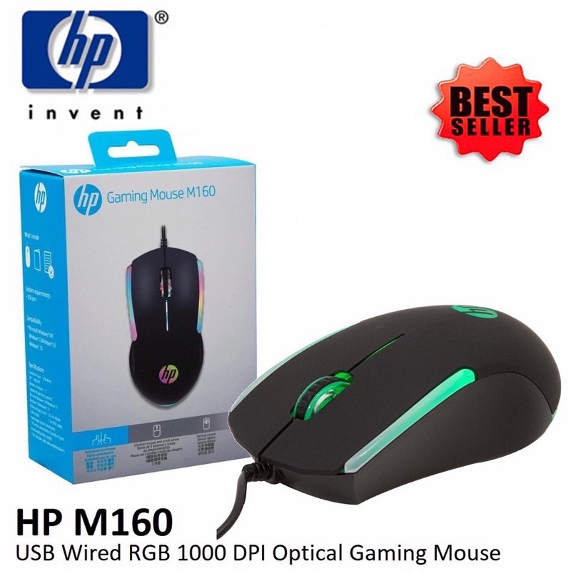 HP GAMING เมาส์ M160 USB Mouse เมาส์มีไฟ RGB | Shopee Thailand