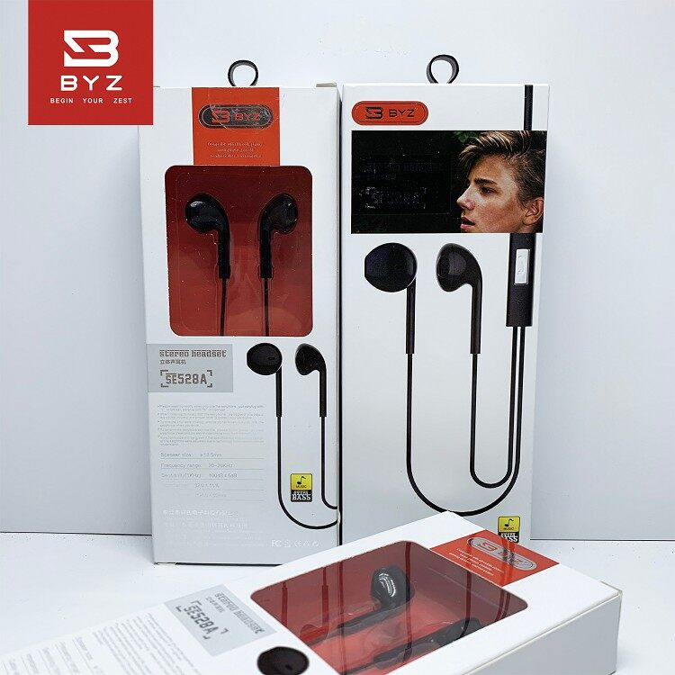 BYZ หูฟังแบบ Semi-In-Ear SE528A,หูฟังพร้อมลำโพงขนาด13.5มม. หูฟัง TPE ...