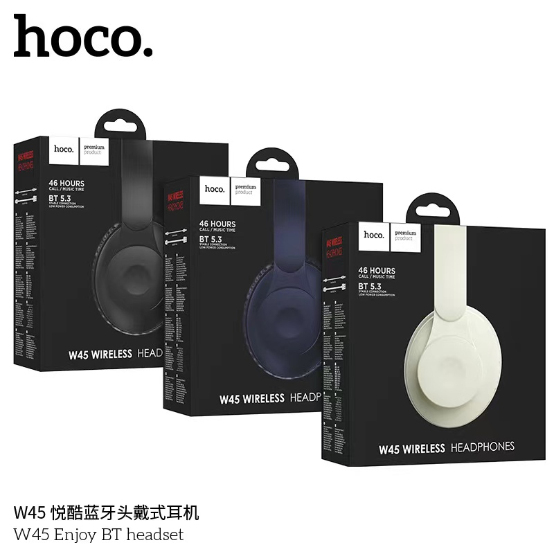 มาใหม่ ใช้ได้นาน46ชั่วโมง!!!!! Hoco หูฟังบลูทธไร้สาย W45 Wireless ...