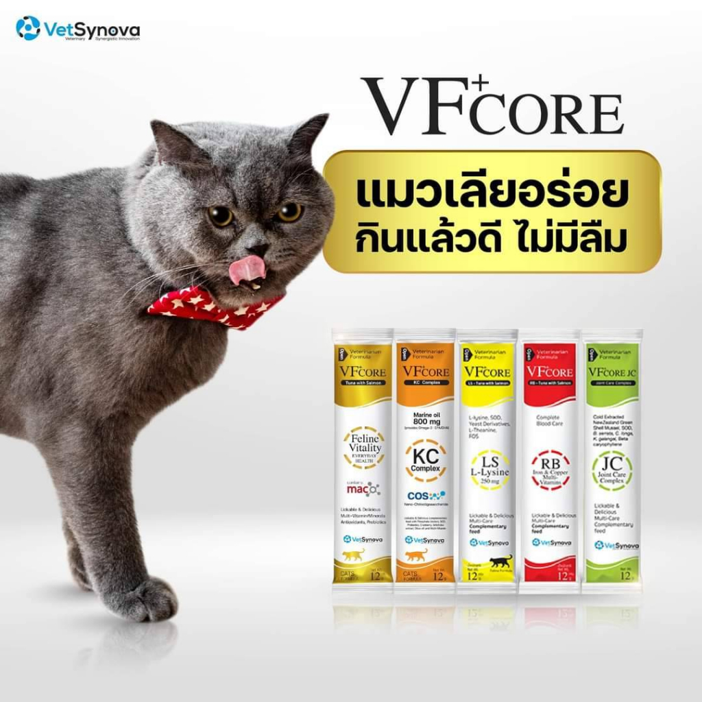 ขนมแมวเลีย VF Core อาหารเสริม ขนาด 12 G ยกกล่อง 30 ซอง | Shopee Thailand