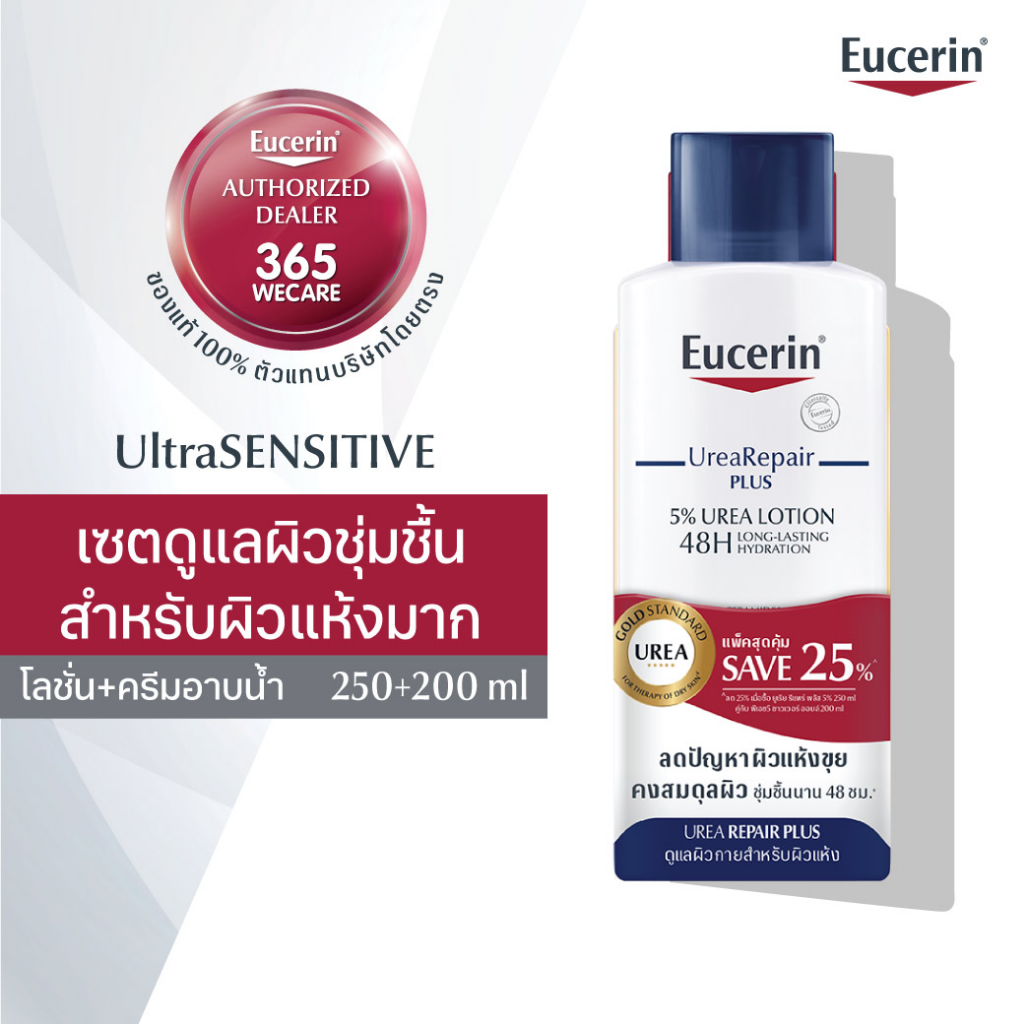 Eucerin Urea Repair plus 5% Urea Lotion 48H Long-Lasting Hydration ...