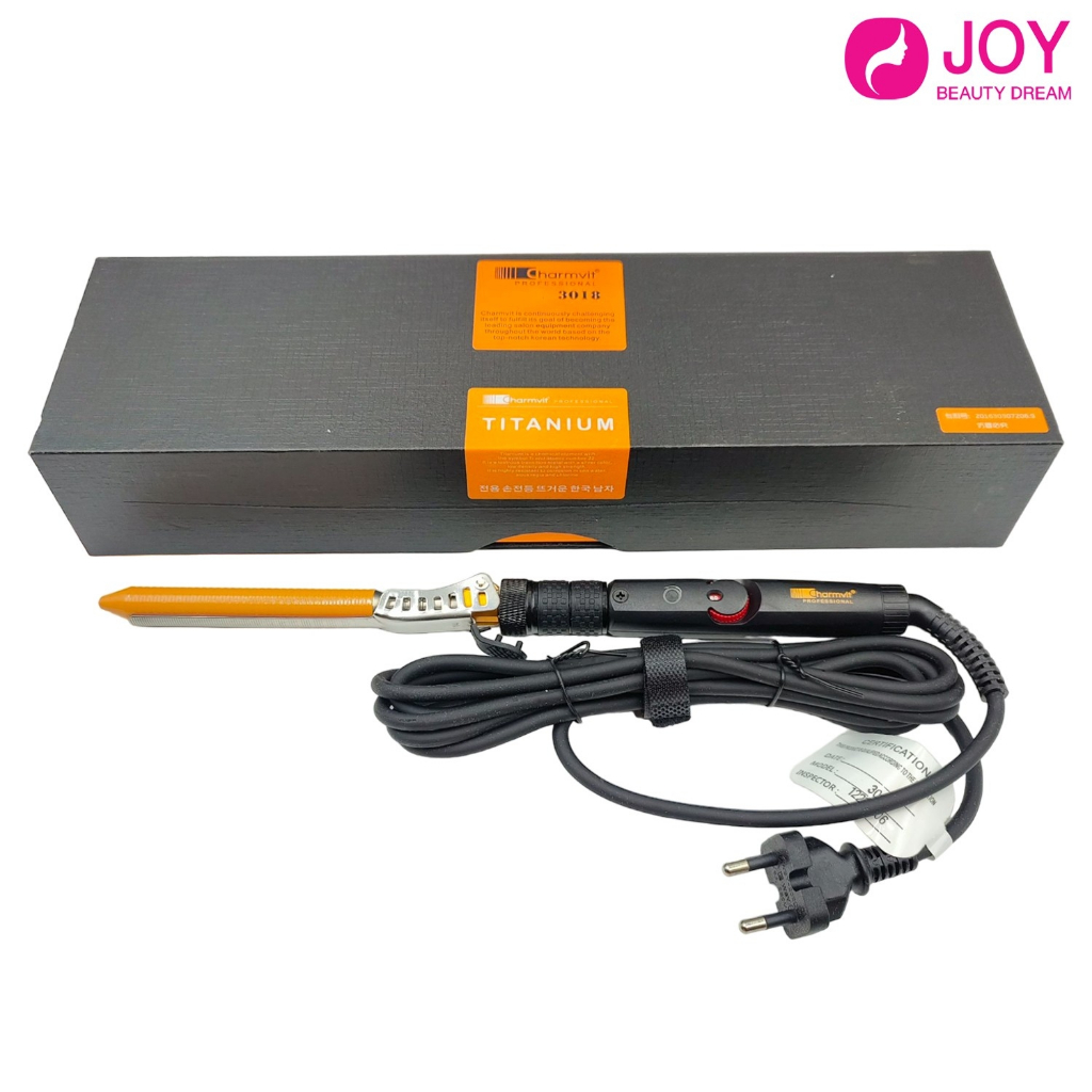 เครื่องแกนดัดผมไทเทเนียม เคลือบเซรามิคสีดําและสีส้ม Charmvit Professional มีหลายเบอร์ | Shopee ...