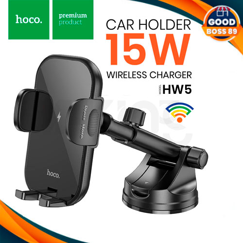 Hoco HW5 ที่จับโทรศัพท์มือถือมีระบบ wireless fast charging 15W ติดตั้ง ...