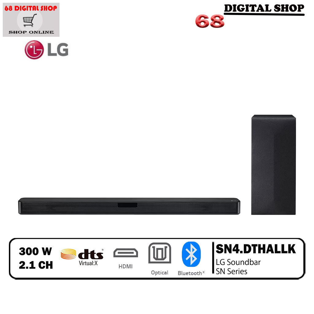 LG SoundBar SN4 ลำโพง ซาวด์บาร์ แอลจี 300W 2.1 Ch. รุ่น SN4.DTHALLK | Shopee Thailand