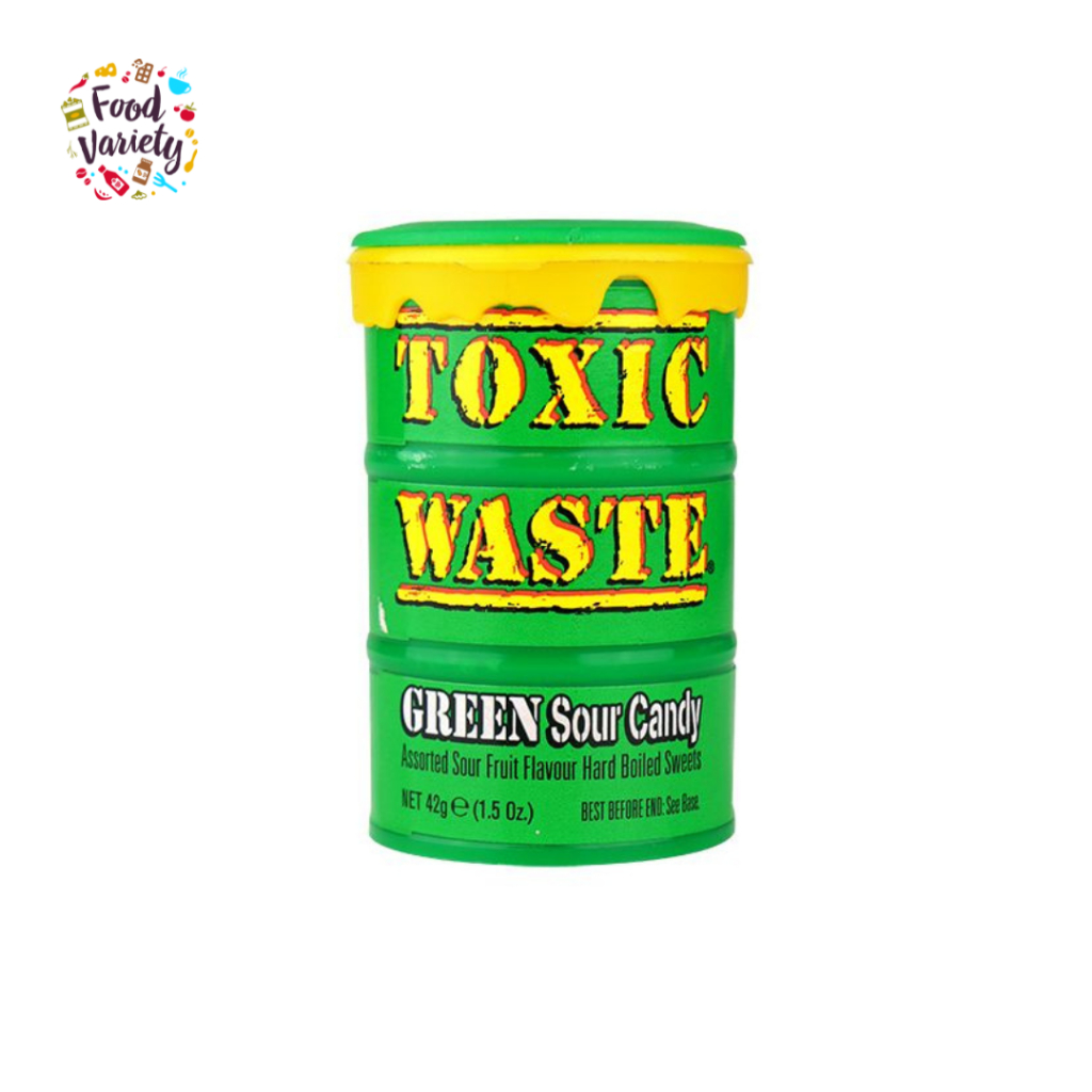 Toxic Waste Green Sour Candy Drum 42g ลูกอม รสเปรี้ยวในกระปุกทรงถังสาร ...