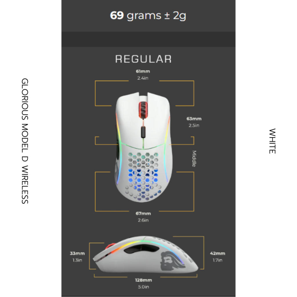 เมาส์ Glorious mouse Model D Wireless Matte Black and White by UTECh ...