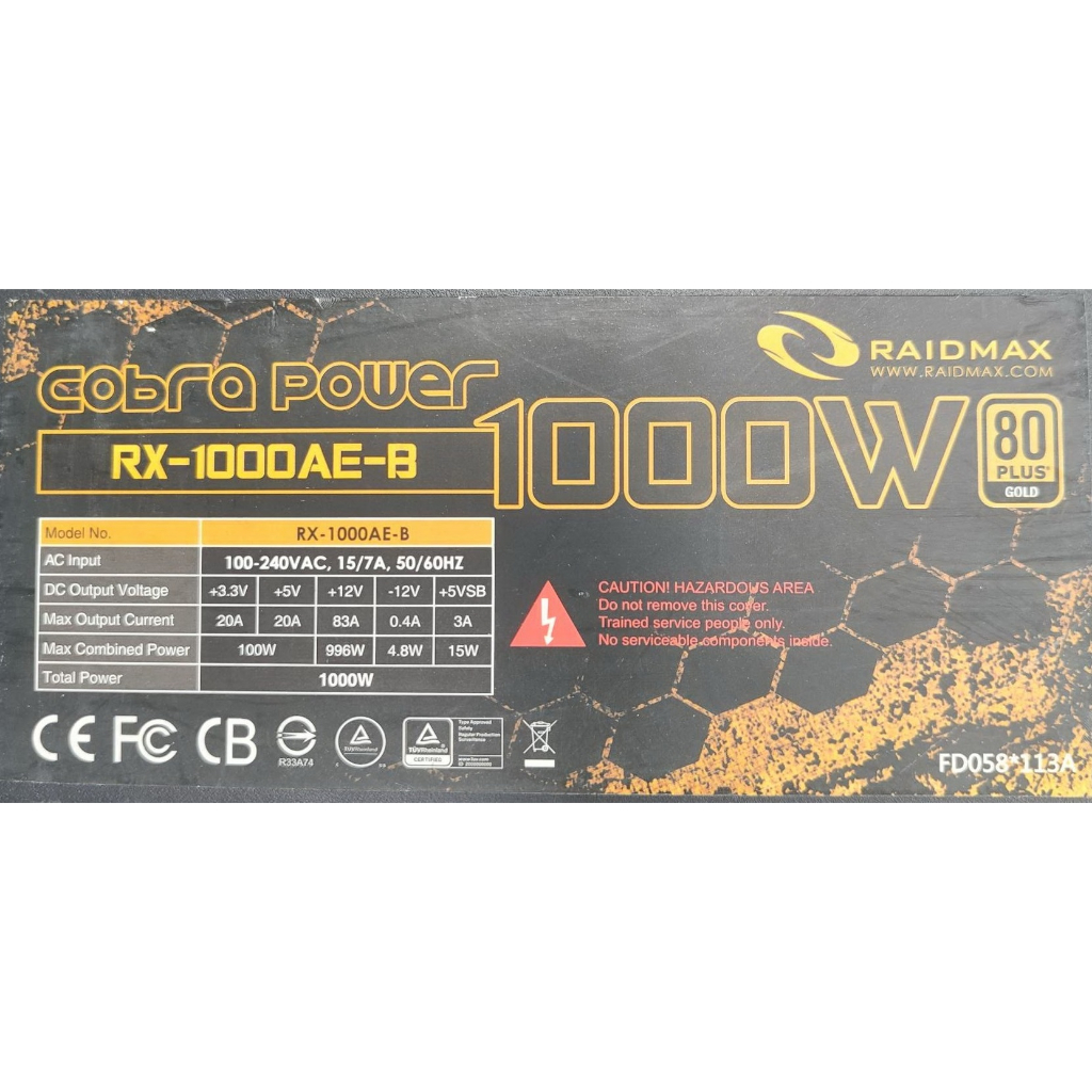 POWER SUPPLY RAIDMAX RX 1000AE 80+Gold | Shopee Thailand