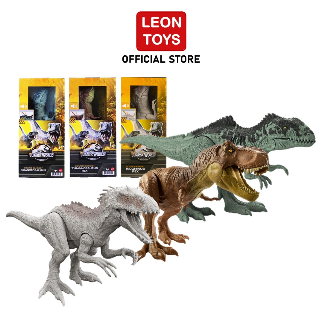 Jurassic World Sound Surge Tyrannosaurus Rex และ Indominus Rex ฟิกเกอร์ ...