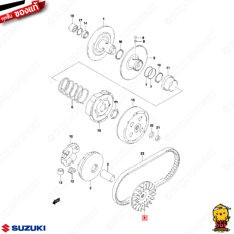 ปะกับตุ้มน้ำหนักแรงเหวี่ยง PLATE, MOVABLE DRIVE แท้ Suzuki New Hayate ...
