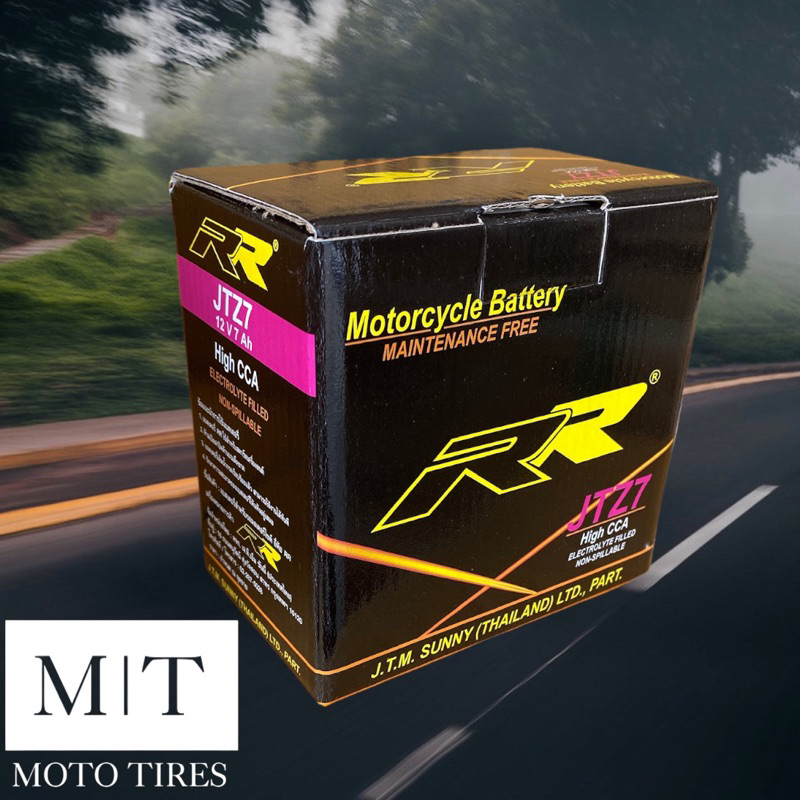RR แบตเตอรี่แห้ง RR JTZ7 (12V 7AH) แบตเตอรี่สำหรับรถจักรยานยนต์ ...