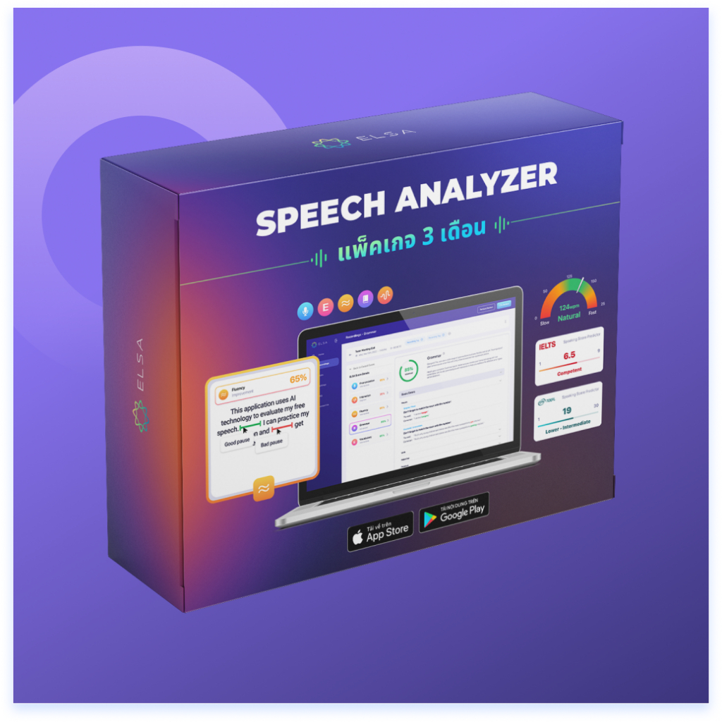 บัตรกำนัลอิเล็กทรอนิกส์ Speech Analyzer 3 เดือนจาก ELSA SPEAK - เครื่องมือฝึกพูดภาษาอังกฤษที่ ...