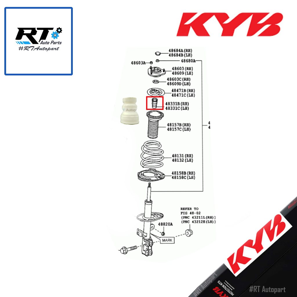 KYB กันฝุ่นโช้คหลัง Toyota Camry ACV40 ACV50 ปี07-18 / กันฝุ่นโช้ค กัน ...