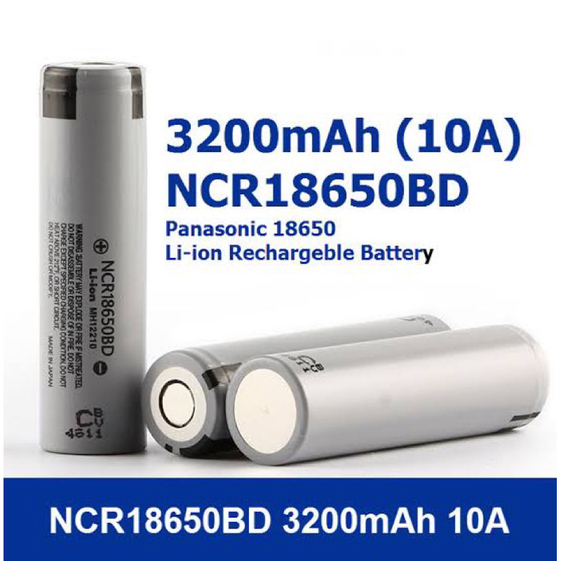 ถ่านชาร์จ 18650 Panasonic NCR18650BD 3.6V 3200mAh 10A Made in Japan ...