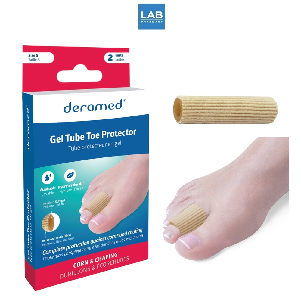 Deramed Footcare Gel Tube Toe Protector Ribbed Size M 2pcs/box - ปลอก ...