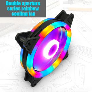 พัดลมคอม RGB พัดลมระบายความร้อนคอมพิวเตอร์ เคสหม้อน้ำ 120mm Double ...