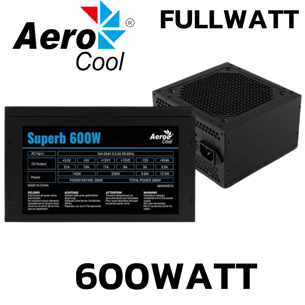 POWER SUPPLY (FULL) 600W AEROCOOL SUPERB | Shopee Thailand