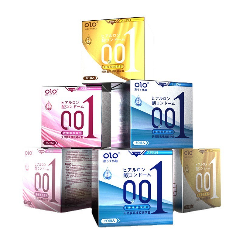 OLO 001 thin siries condoms 10pcs ถุงยางอนามัย ถุงยาง (10ชิ้น/1กล่อง) แบบบาง บาง 0.01 มิล 50/52 ...