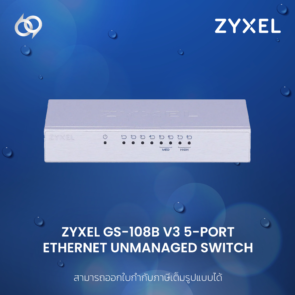 Zyxel GS-108B v3 5-port Gigabit Ethernet Unmanaged Switch (GS-108B v3 ...