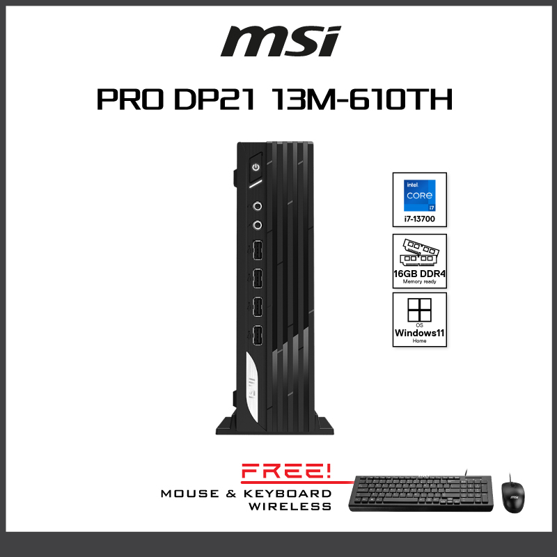 [Pre-Order]Desktop PC (คอมพิวเตอร์ตั้งโต๊ะ) MSI PRO DP21 (13M-610TH),i7-13700, Intel UHD ...