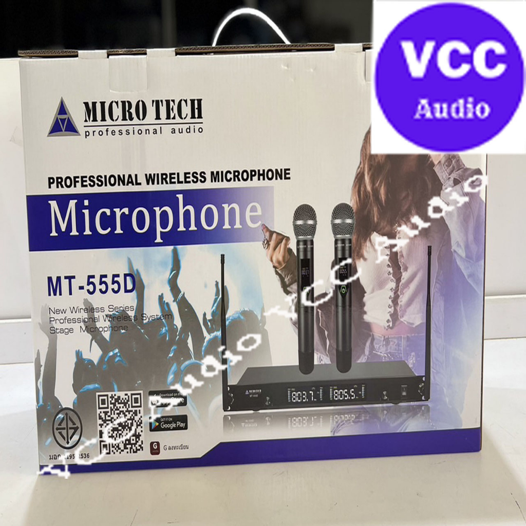 MICROTECH MT-555D ไมโครโฟนไร้สาย คลื่นความถี่ UTFเป็นความถี่ใหม่ กสทช มาพร้อมไมโครโฟน 2 ตัว ...