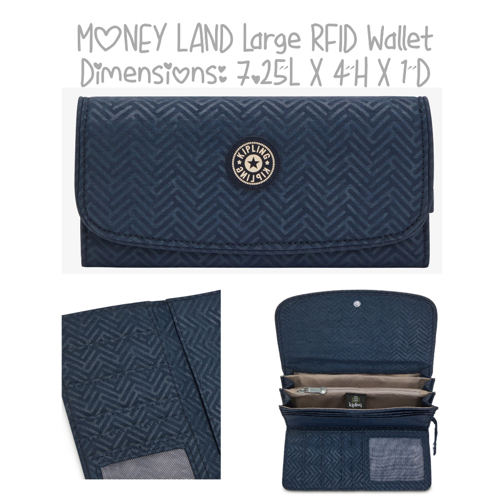 (2สี) กระเป๋า Kipling MONEY LAND Large RFID Wallet | Shopee Thailand