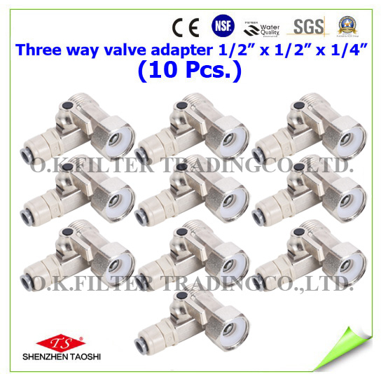 Three way valve adapter ทองเหลืองชุบนิเกิ้ล Speed Fit 1/2" x 1/2" x 1/4 ...