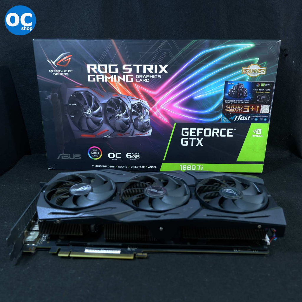 การ์ดจอ GTX1660TI / 6GB ASUS STRIX GAMING (OC/D6) สภาพดี ใช้งานปกติ ครบ ...