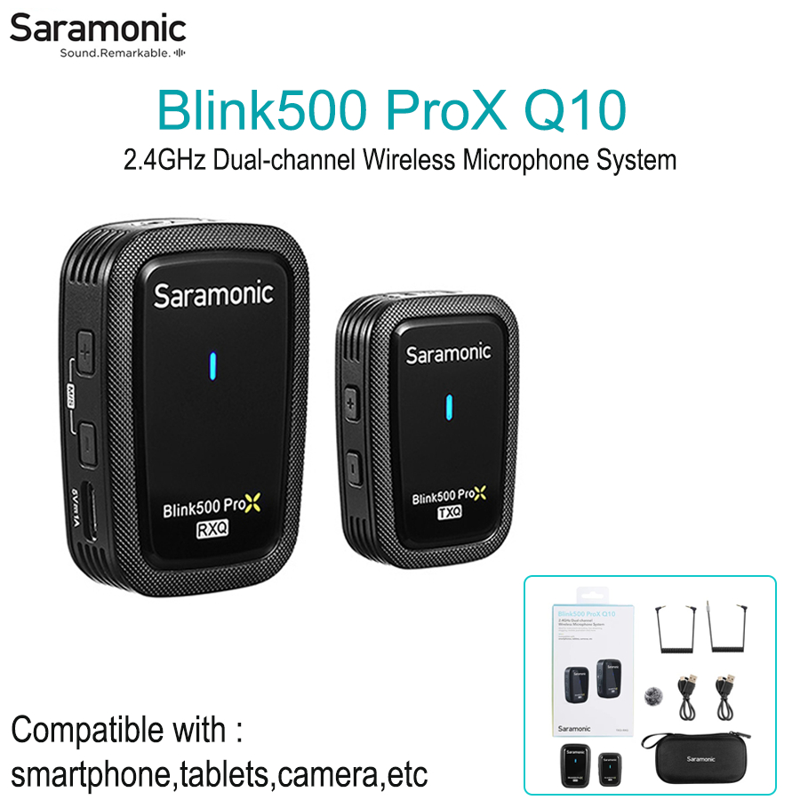 Saramonic Blink 500 Pro X Q10 2.4GHz Dual-Channel Wireless Microphone ...