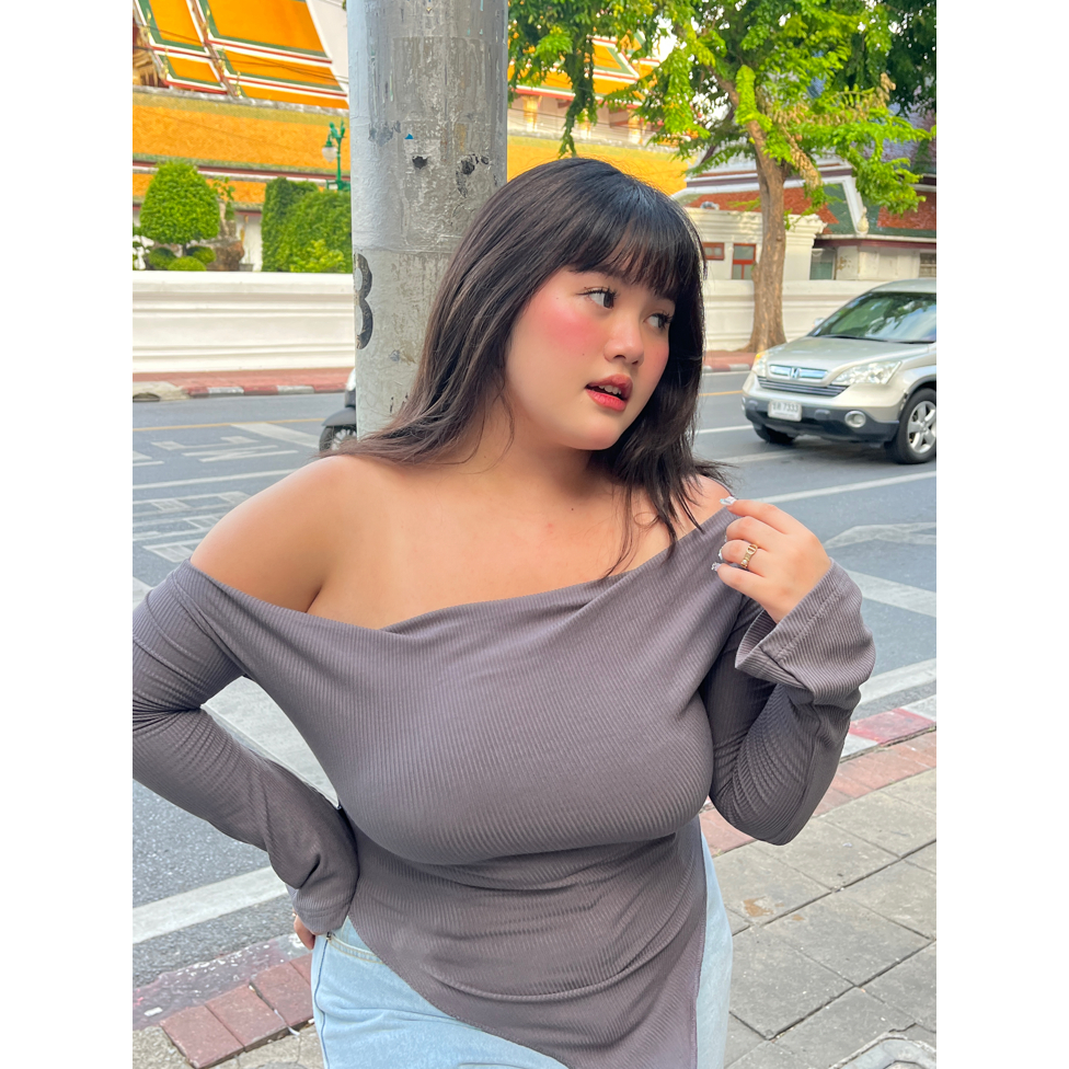 Meatygals - Winter top เสื้อปาดไหล่แขนยาว | Shopee Thailand